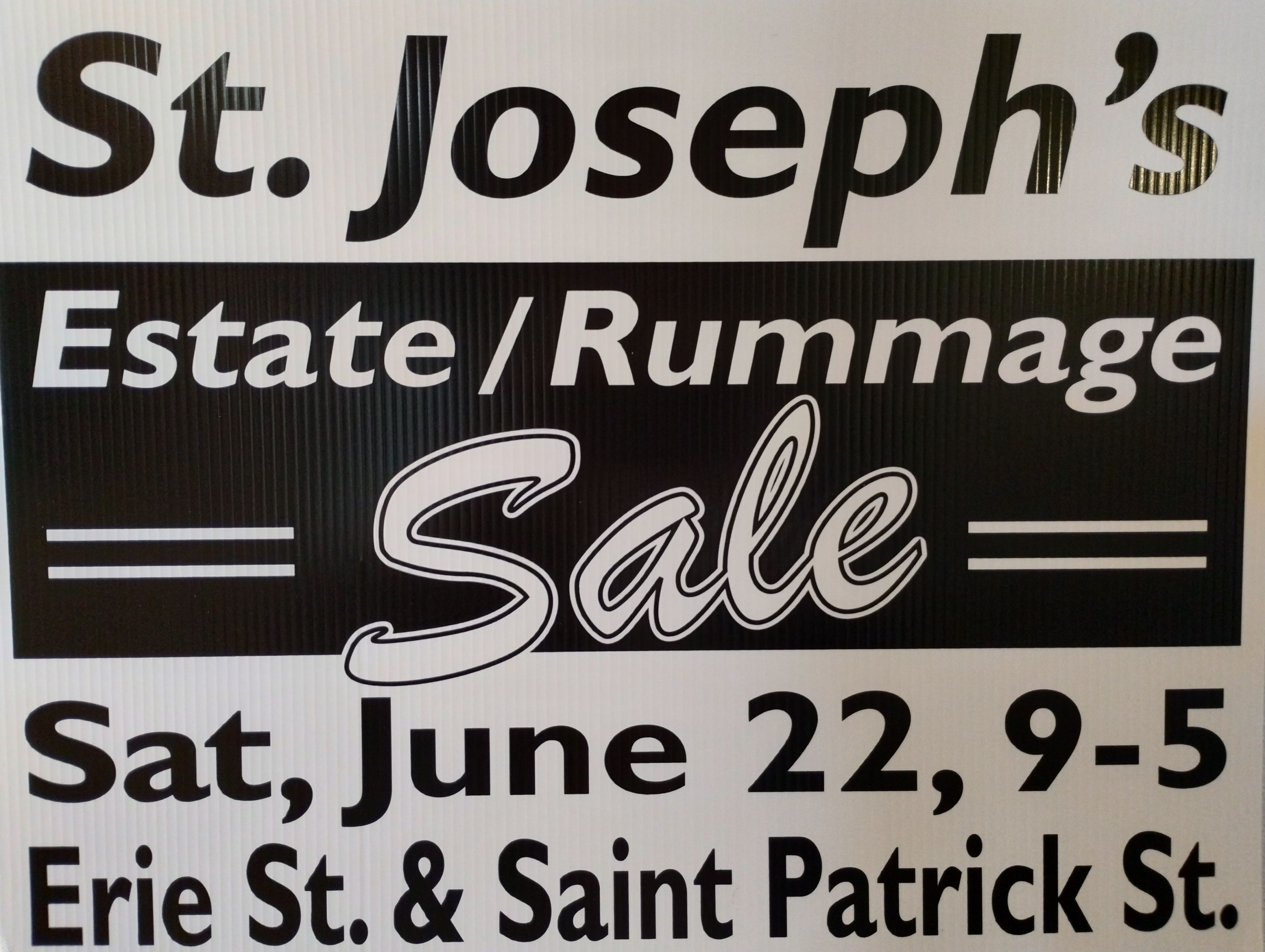 Annual Rummage and Estate Sale - St. Joseph Parish